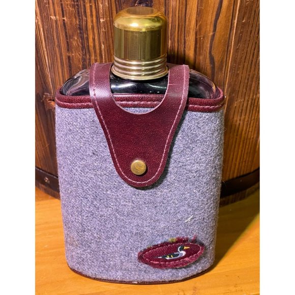 No brand / Not sure | Dining | Vintage Glass Travel Flask Faux Leather ...